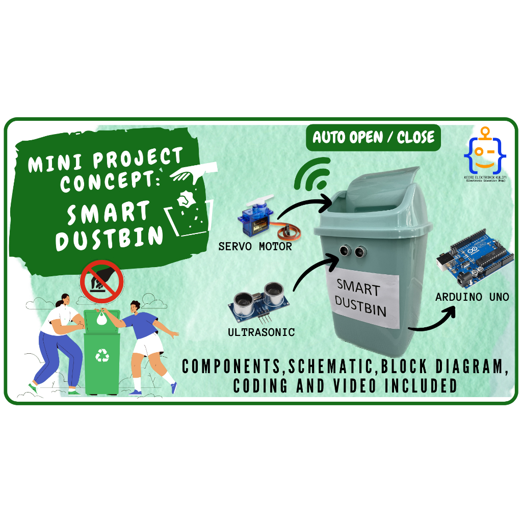 Smart Dustbin System (Electronic Mini Project Concept Set) | Shopee Malaysia