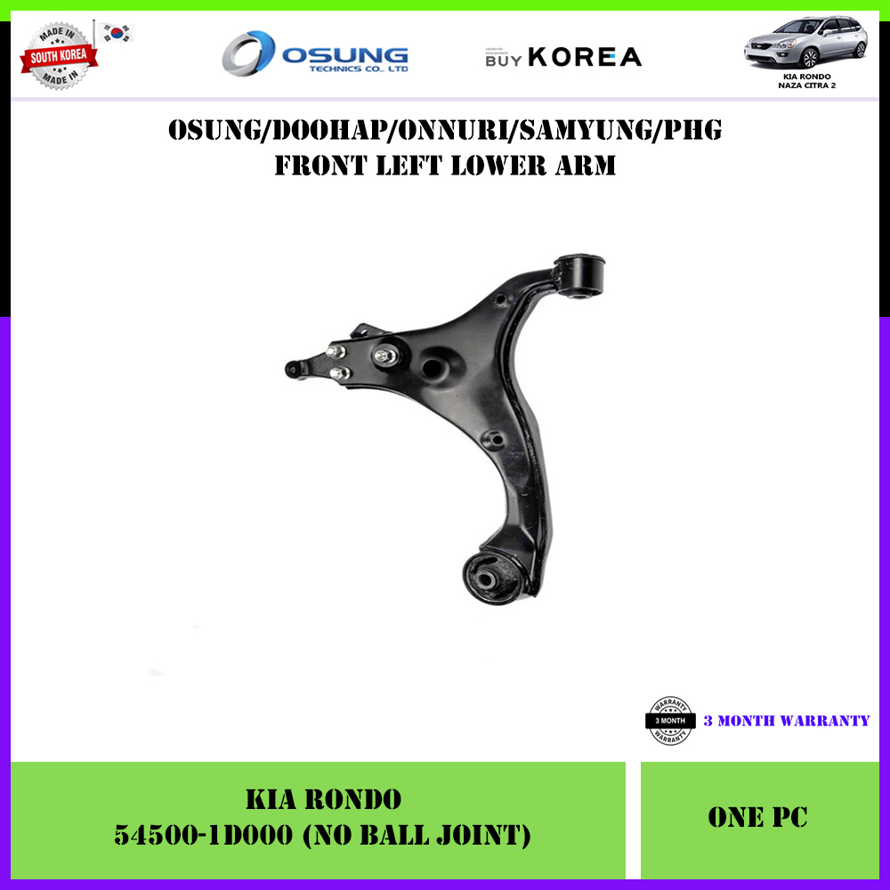Kia Rondo Front Suspension Lower Arm No Ball Joint (Left 54500-1D000 ...