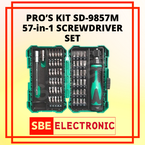 PRO'S KIT SD-9857M 57-In-1 Screwdriver-Set Extension-Bar Electronic ...