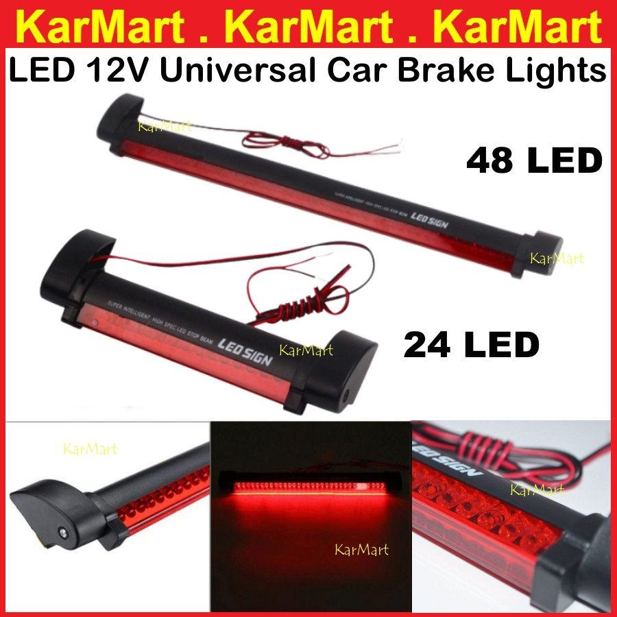 LED 12V 3RD Brake Stop High Mount Third 24 48 LED Tail Light Lamp Red ...