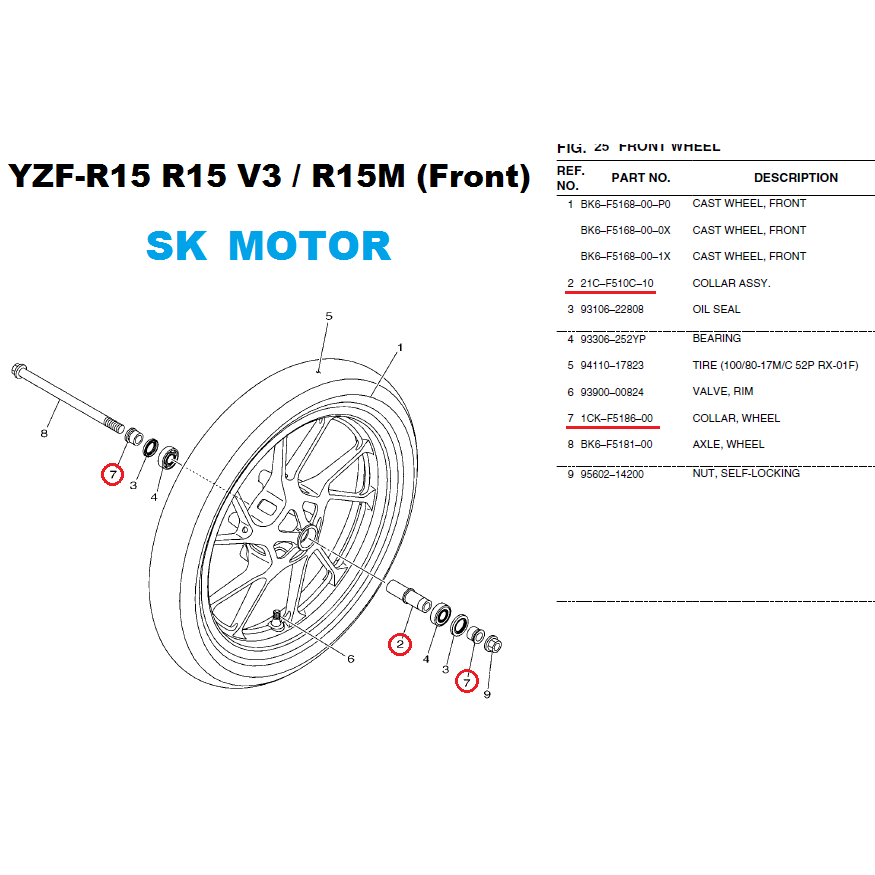 Yamaha YZF-R15 R15 V3 / R15M R15 M / MT-15 Original Front Rear Wheel ...