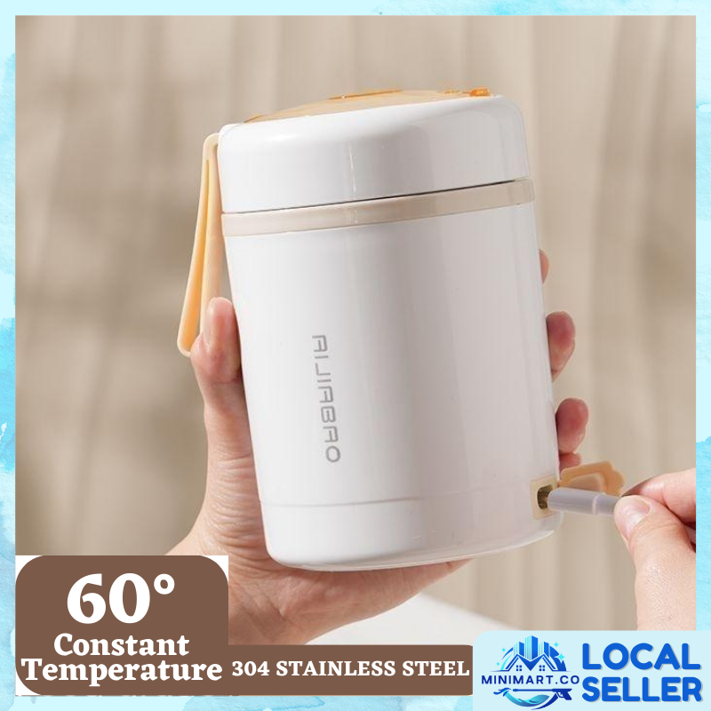 600ML Electric Heating Portable Insulation Jar Stainless Steel USB Keep ...