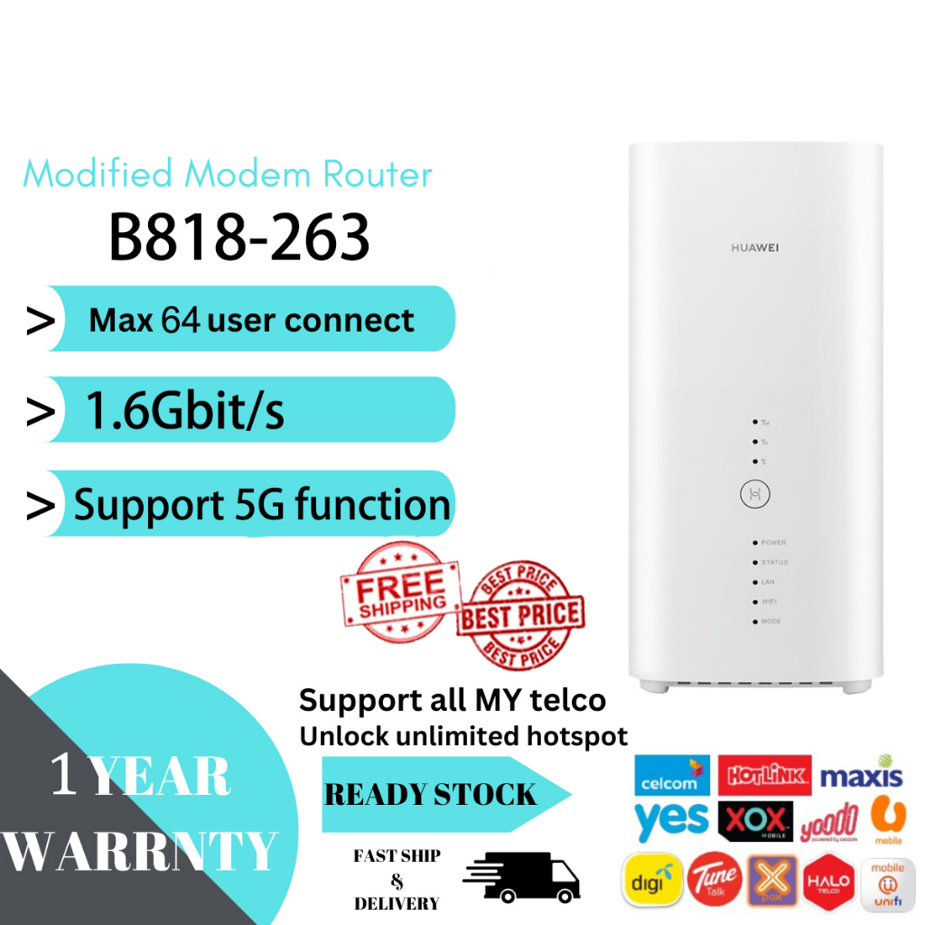 NEW Modified Unlimited Hotspot Huawei B618s-65D B818-263 Ready stock ...