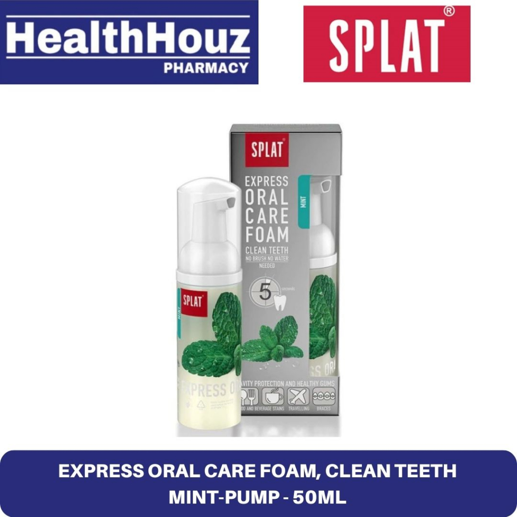 SPLAT, Express Oral Care Foam, Clean Teeth, Mint-Pump - 50ml | Shopee Malaysia