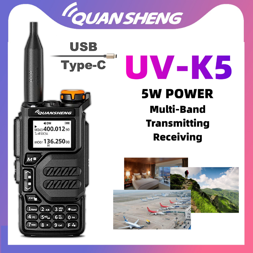 Quansheng UV-K5 5W NOAA Weather Reminder Tri Band UV Two Way Radio with Scramber Quansheng UV-K5 ...