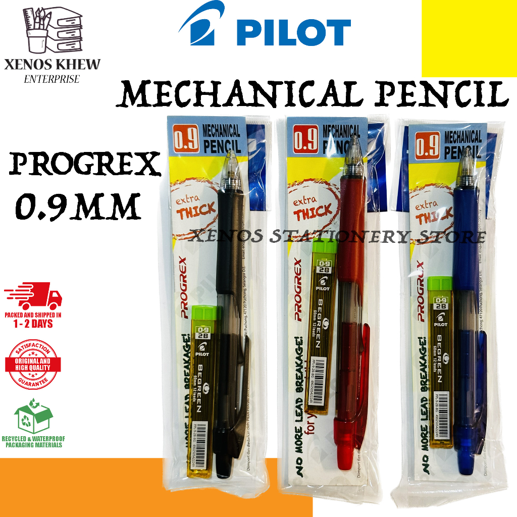 PILOT PROGREX 0.9MM MECHANICAL PENCIL **FREE LEAD** (READY STOCK / 100% ...