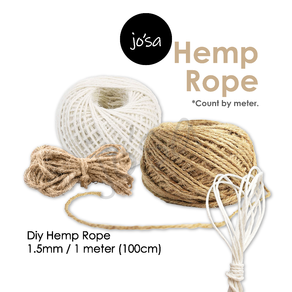 jo'sa Hemp Rope Craft Brown Hemp Rope Cream White Hemp Rope 1.5mm ...