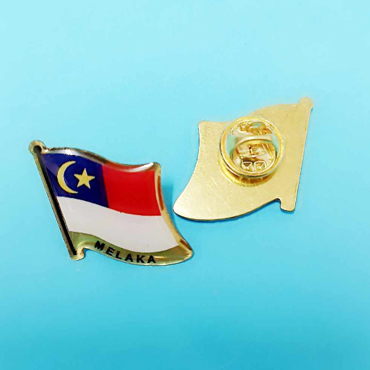 Malacca State Flag Collar Pin Press Pin with logo Melaka Negeri ...