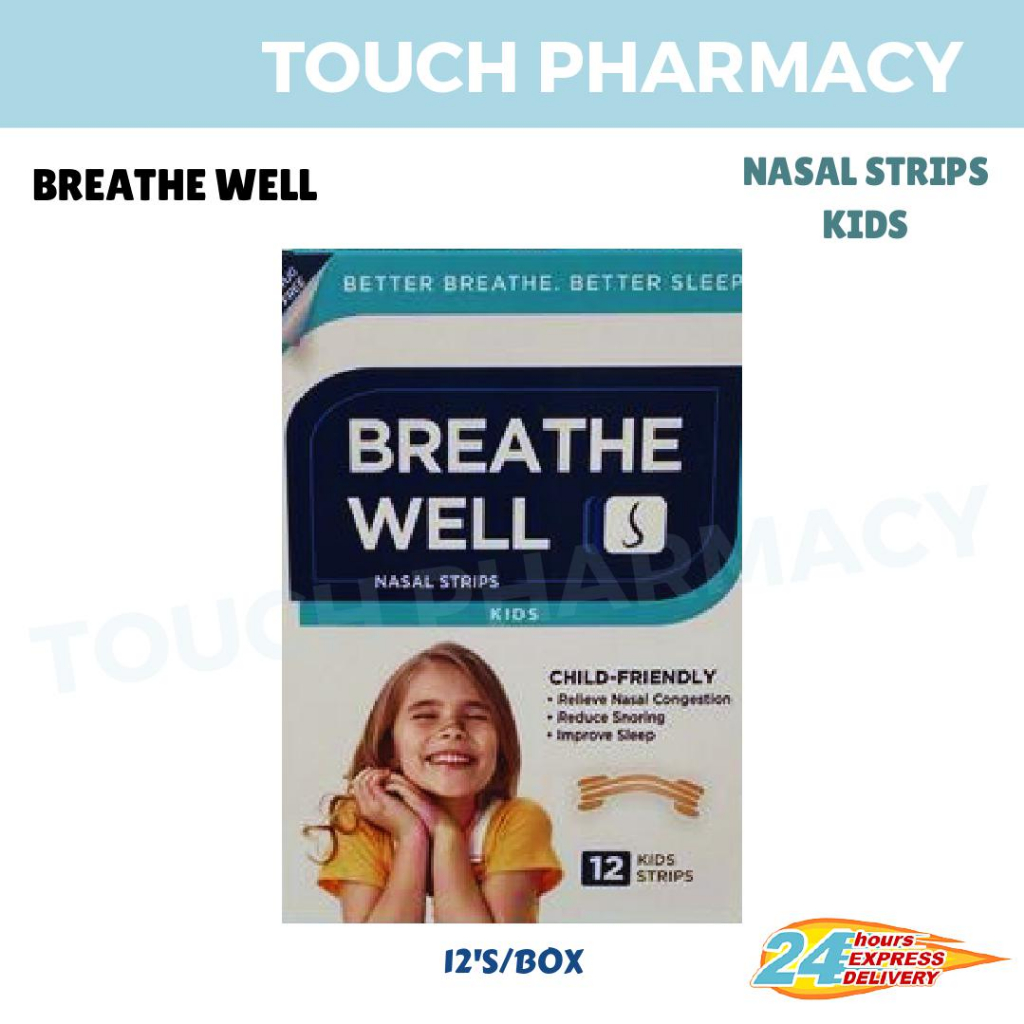 BREATHE WELL Breath Right Nasal Strip Original - KIDS 12's/BOX | Shopee ...