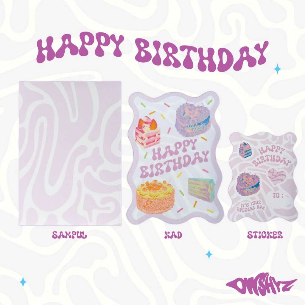 GREETING CARD WITH ENVELOPE / BIRTHDAY CARD / KAD UCAPAN / KAD HARI ...