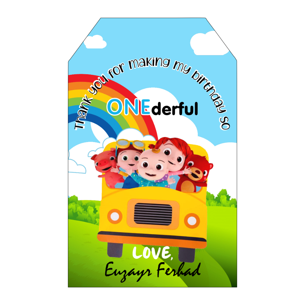 Cocomelon Theme Birthday Party Paperbag Bottle Label Stickers Chipsbag ...