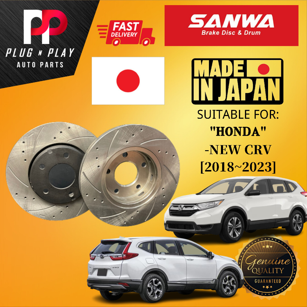 HONDA NEW CRV (2018~2023) RW1, RW2, RW3 FRONT & REAR DISC ROTOR SPORT ...