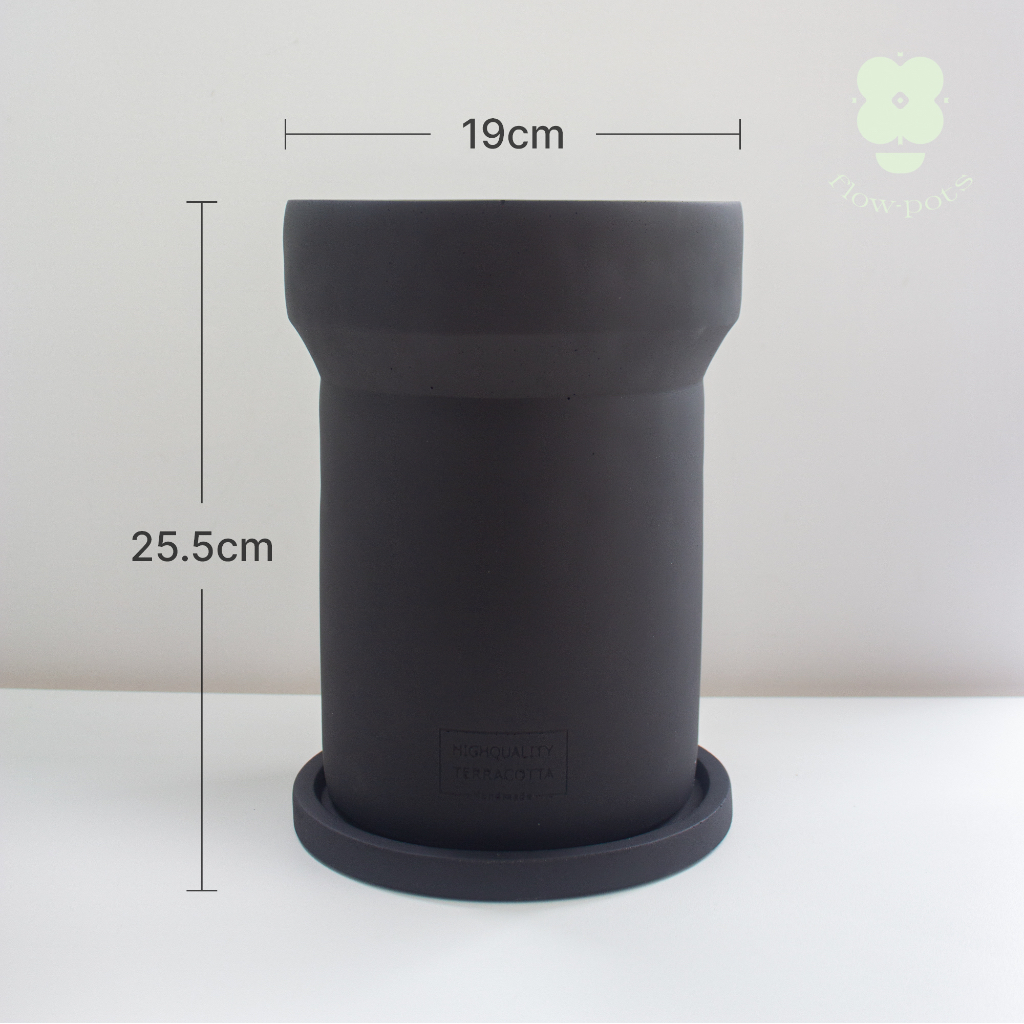 Flow-pots Plant Pot Coal Terracotta Large | Shopee Malaysia