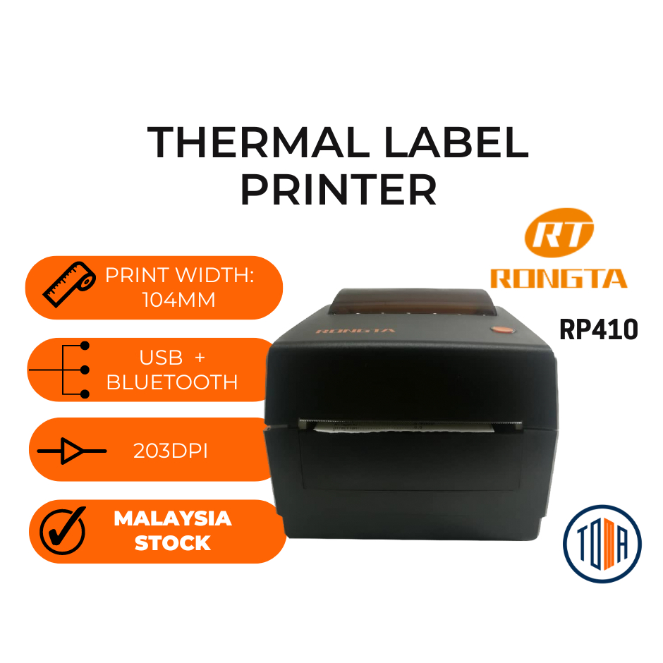 Rongta RP410 Barcode Label Printer / Airway Label Printer (USB/Bluetooth/LAN/WiFi/Serial ...