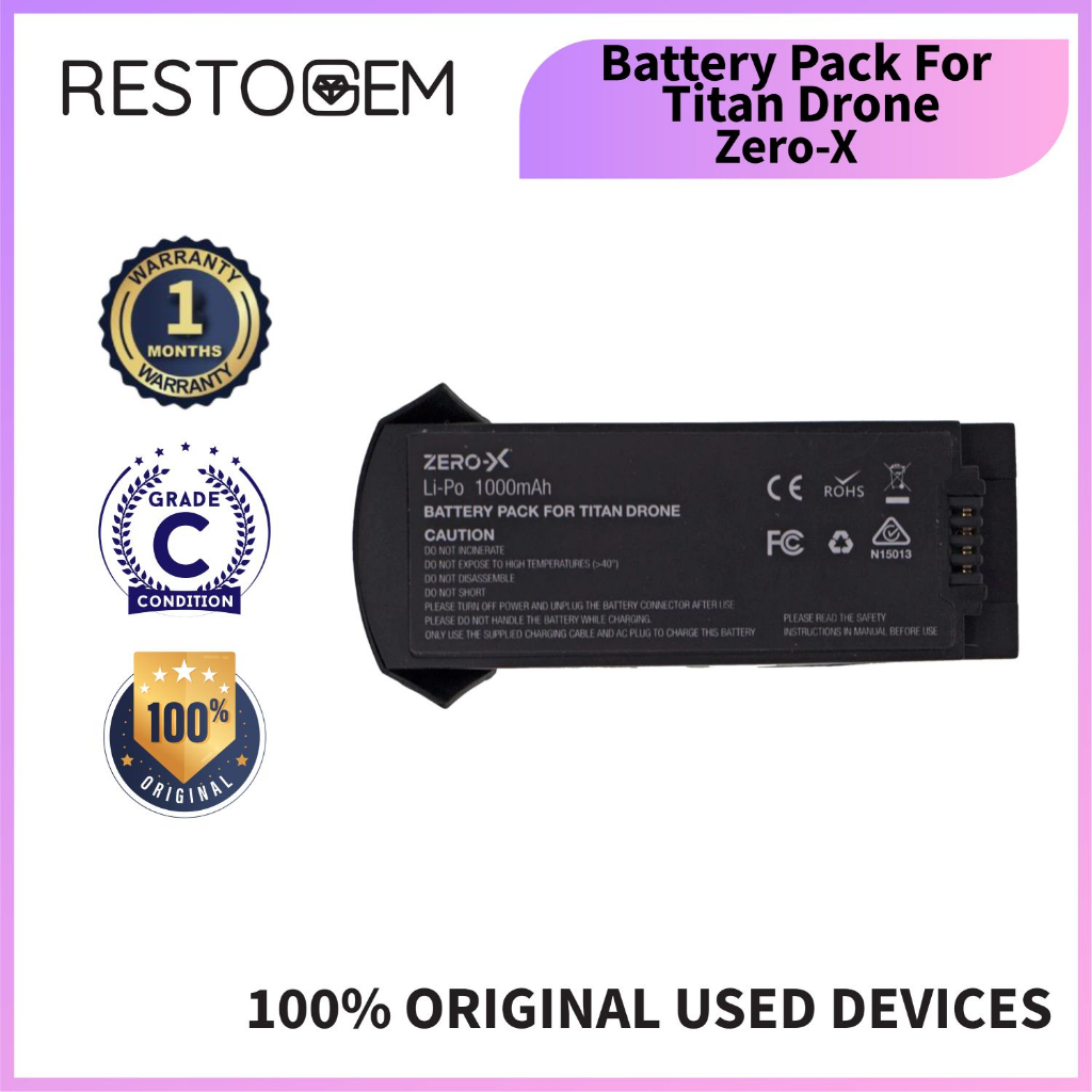 Zero-X Battery Pack For Titan Drone 1000 mAh 100% Original U S E D Unit ...