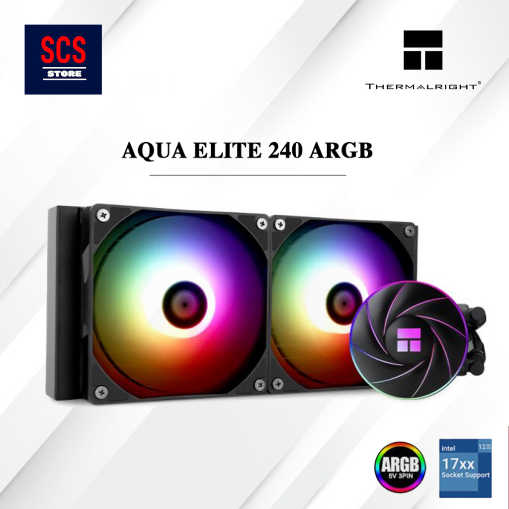 THERMALRIGHT AQUA ELITE 240 ARGB AIO LIQUID COOLER BLACK / WHITE ...