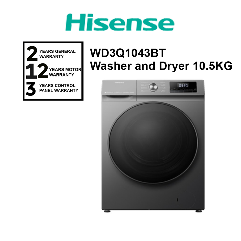 Hisense (10.5KG/7KG) Front Load Washer and Dryer 10.5KG WD3Q1043BT ...