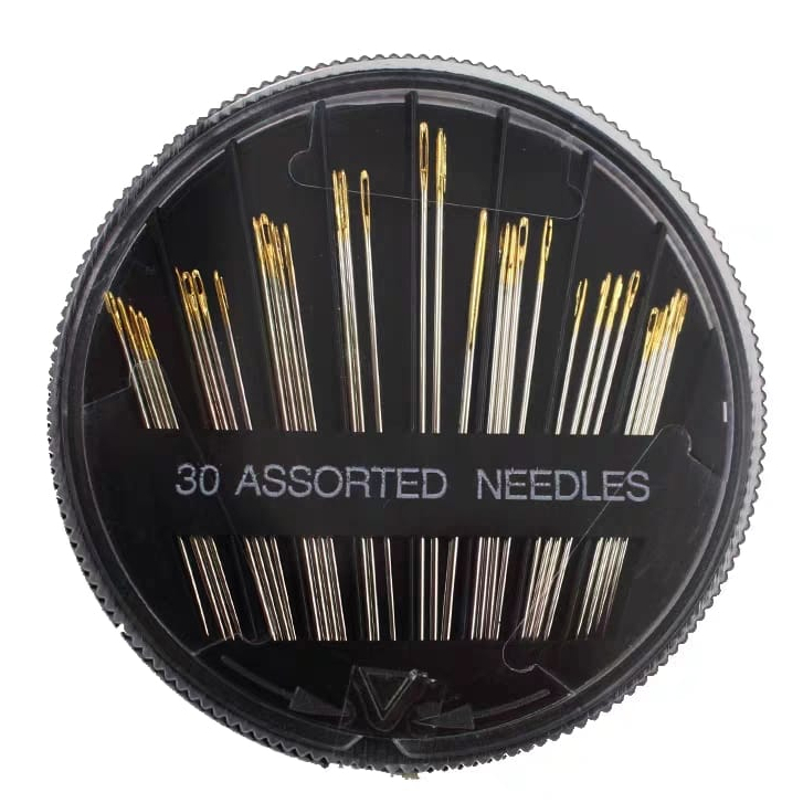 Jarum Jahit Tangan Kepala Emas/ Jarum Tajam/ 30 Assorted Golden Head ...