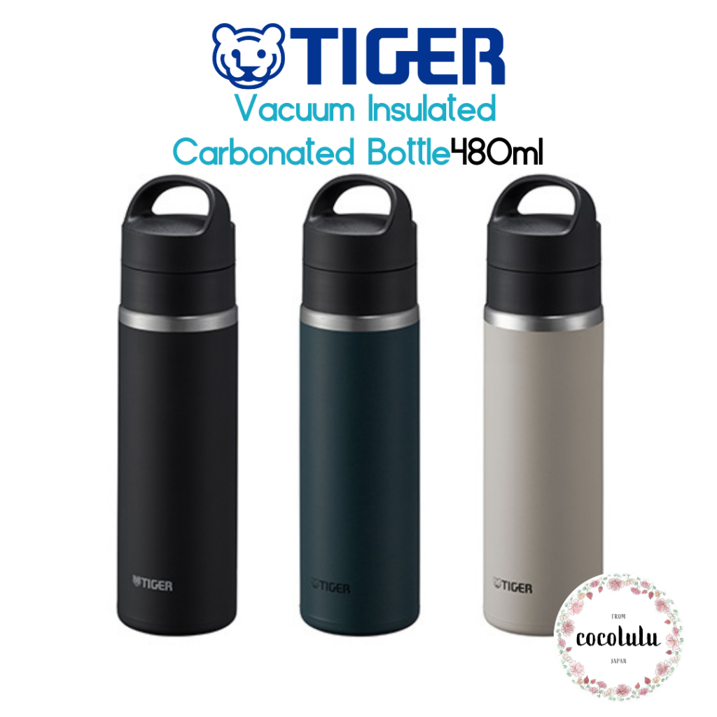 New!【TIGER】Water Bottle 480ml, MKB-T048 / Vacuum Insulated Carbonated Bottle / Light Weight ...