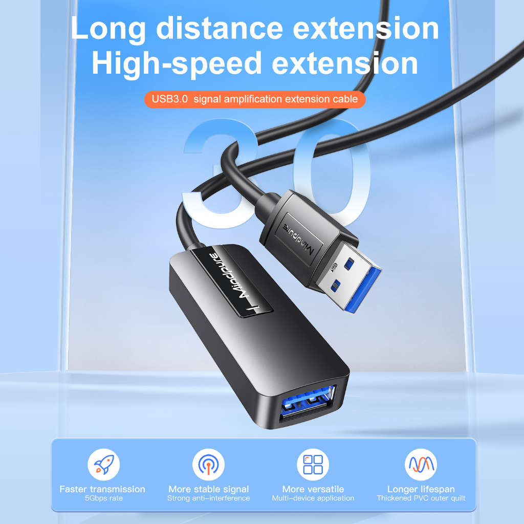 MINDPURE 5M 10M 15M 20M PREMIUM USB 3.0 Active Extension Cable With ...