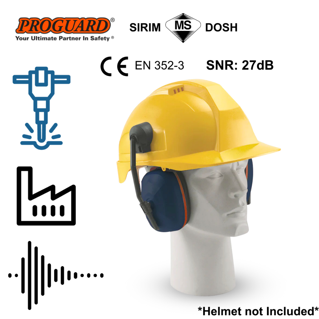 SNR27dB Lightweight Helmet Swing Slotted Earmuff Hearing Protection ...