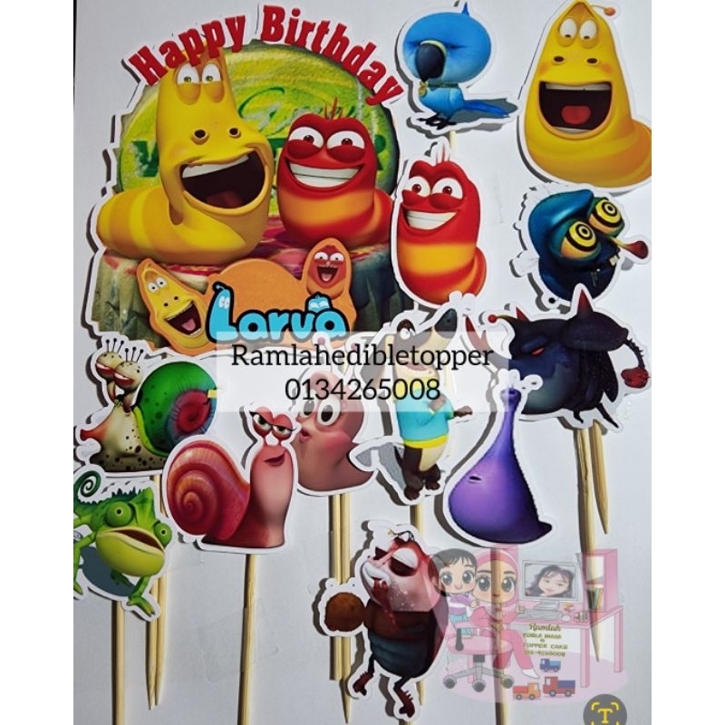 Topper cake cartoon larva | Shopee Malaysia