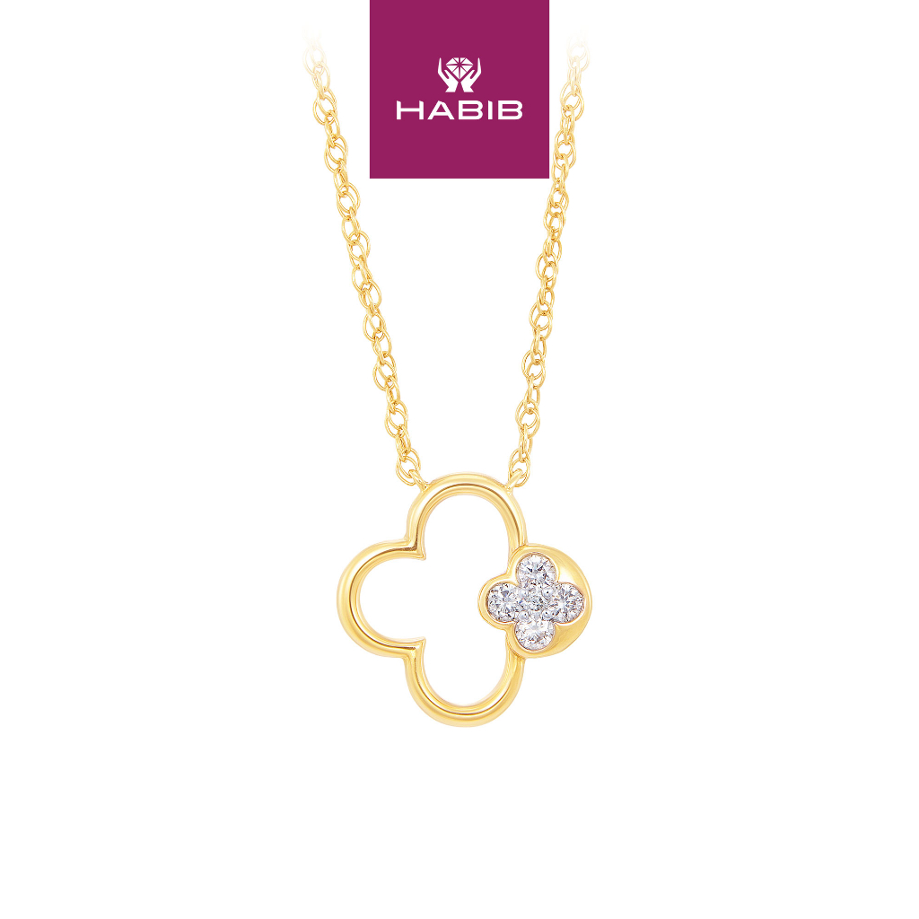 HABIB Round Diamond Necklace in 375/9K Gold 55964 | Shopee Malaysia