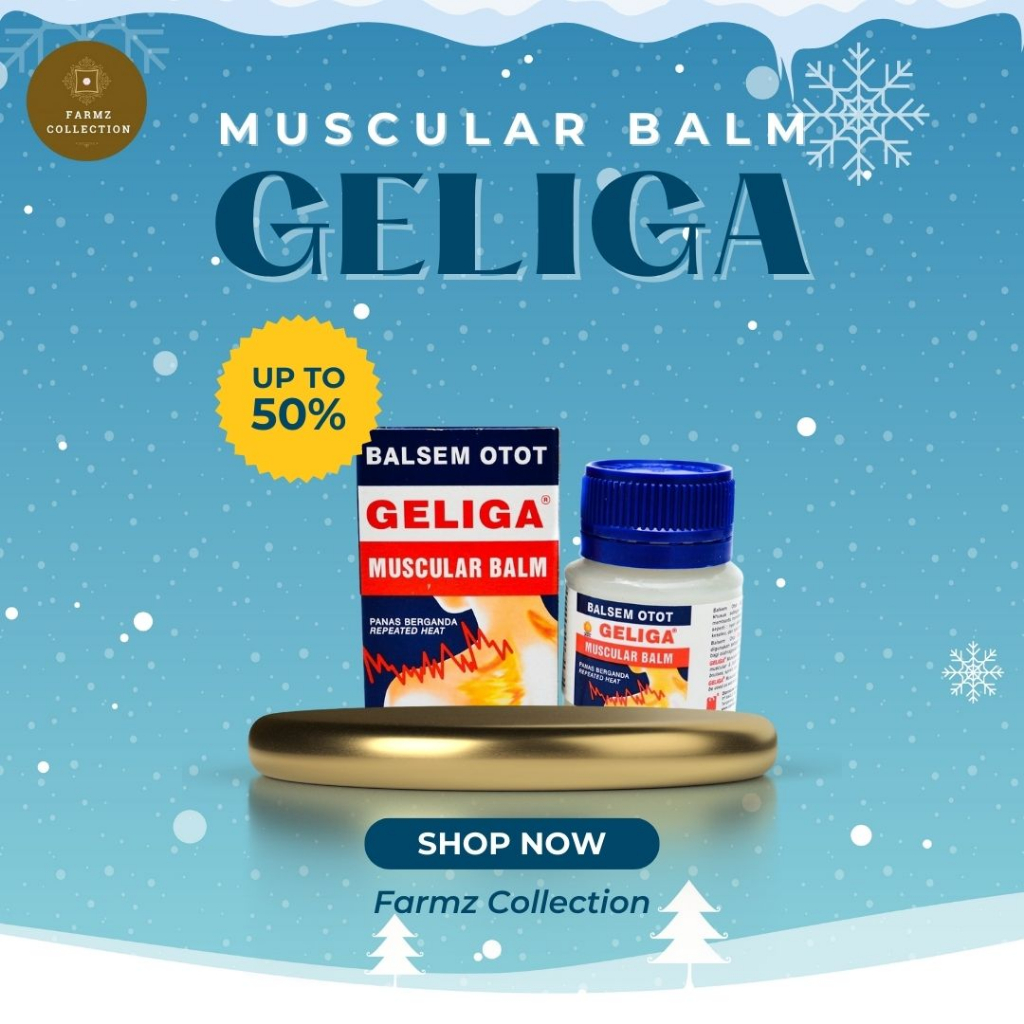 Balsem Otot Geliga for Muscle Pain 40 gram with Repeated Heat Cap Lang ...