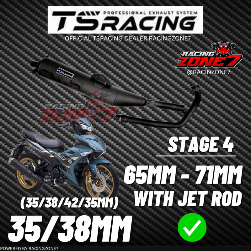 ”TERBARU” TS RACING EXHAUST SUPER BACK PRESSURE Y15ZR LC135 V1-V7 ...