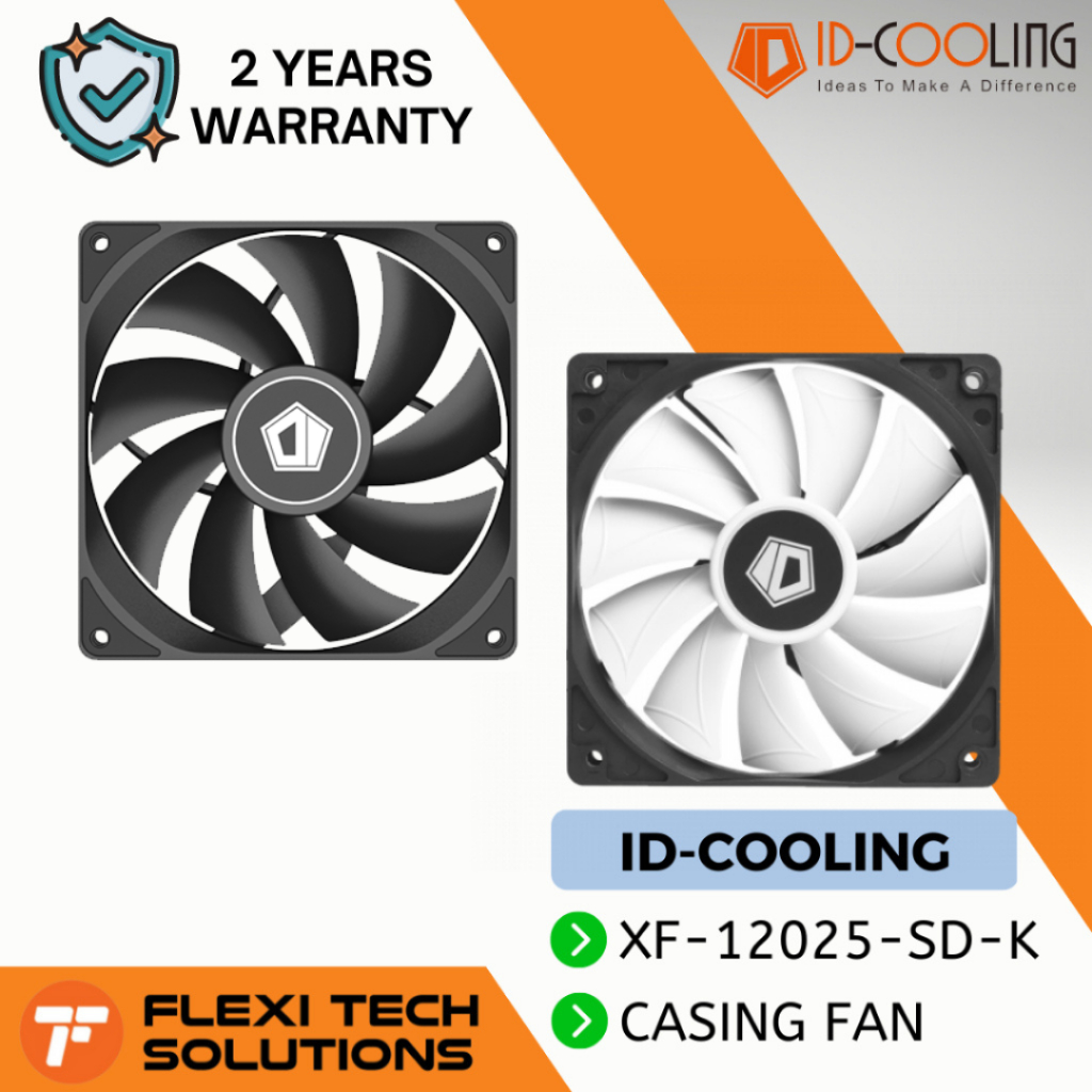 Flexi Tech ID-COOLING XF-12025-SD PWM Case Fan Black / White Single ...
