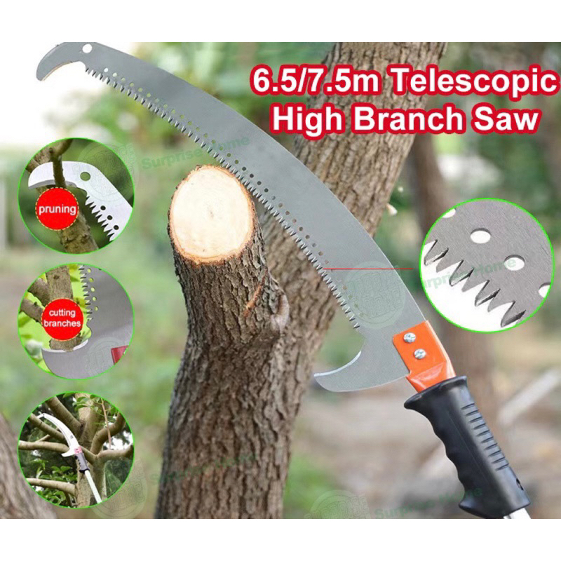 Cutter gergaji pokok telescopic rod high stainless saw tree coconut ...