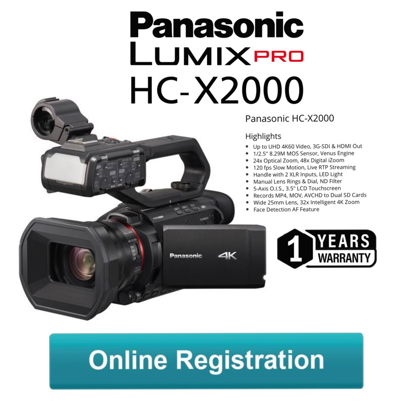 Panasonic HC-X2000 professional video camcorder video cam original ...