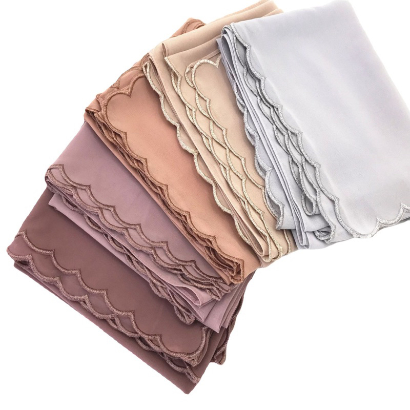 (ready stock in Malaysia ）Chiffon Shawl Sulam Murah Klasik Flowly ...