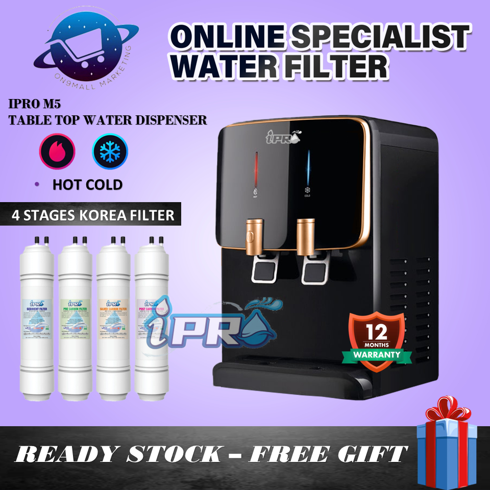 Ipro Hot & Cold Desktop Water Dispenser Model M5 - 4 Stages 8" Korea ...
