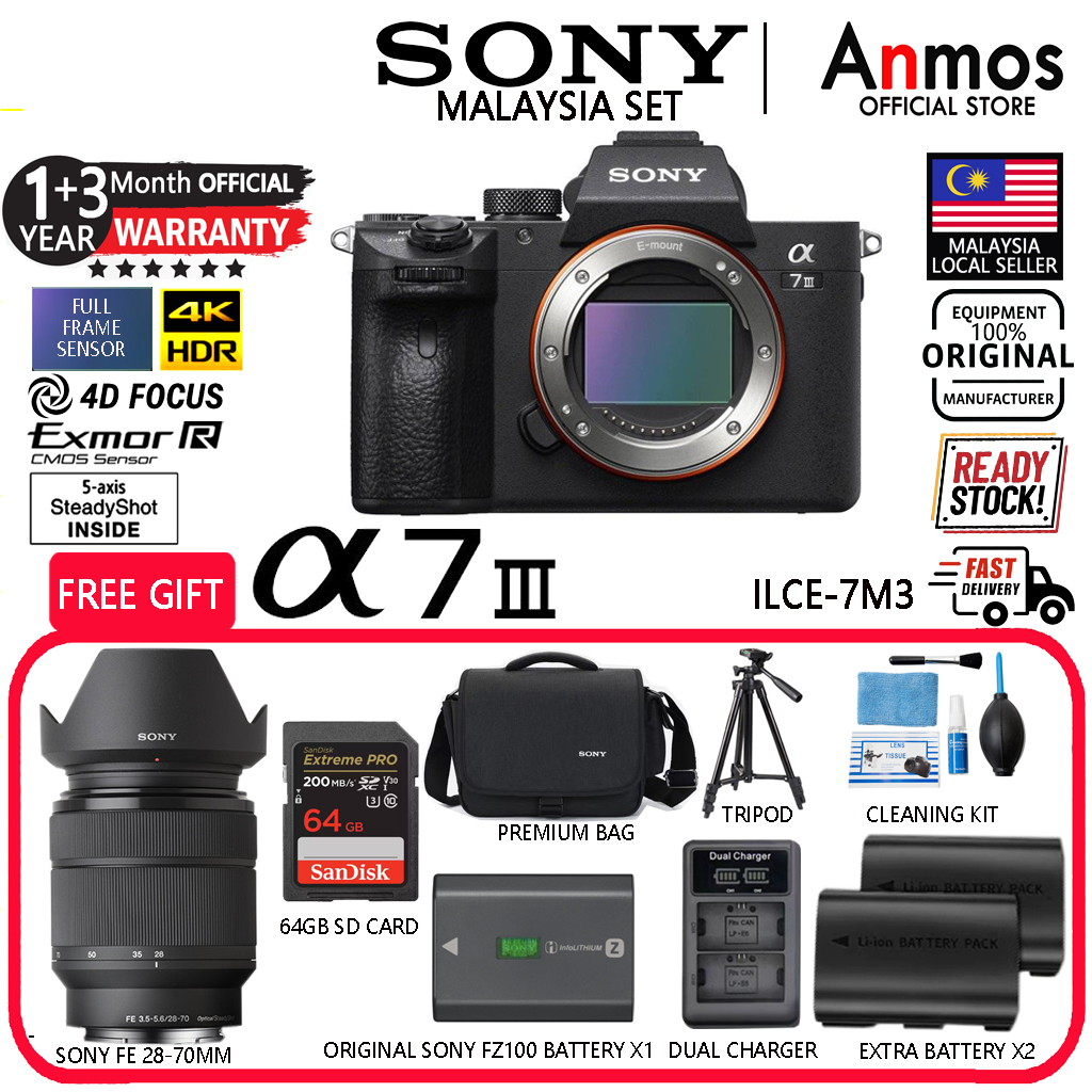 Sony A7III / A7 III / A73 / A7M3 Mirrorless Digital Camera (KIT 28-70MM OR Body Only) (Sony ...