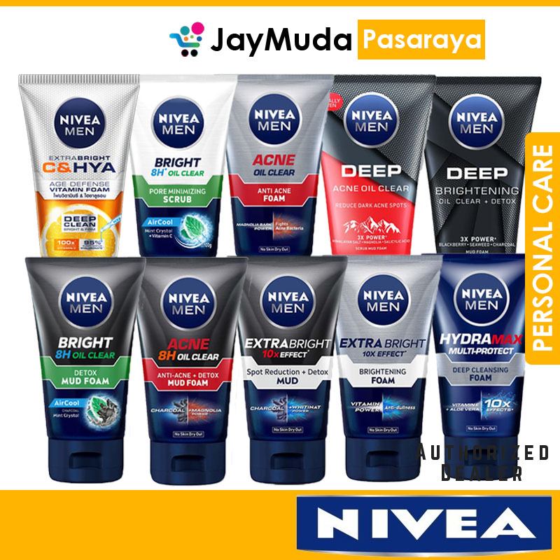 Nivea Men Facial Cleanser Extra Bright Deep Cleanser 100ml Oil Clear ...