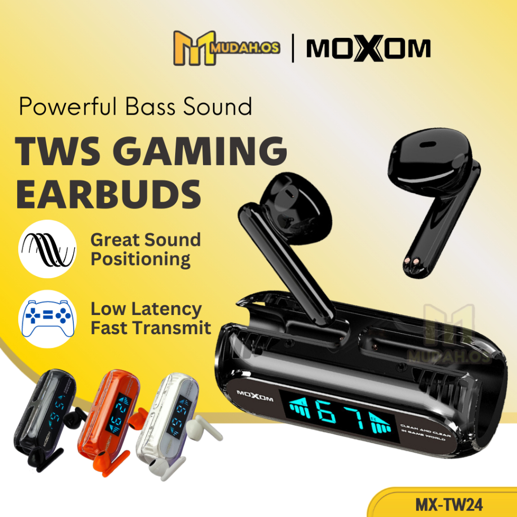 MOXOM True Wireless TWS Mini Earbud MDTW24 Stereo Music Gaming ...