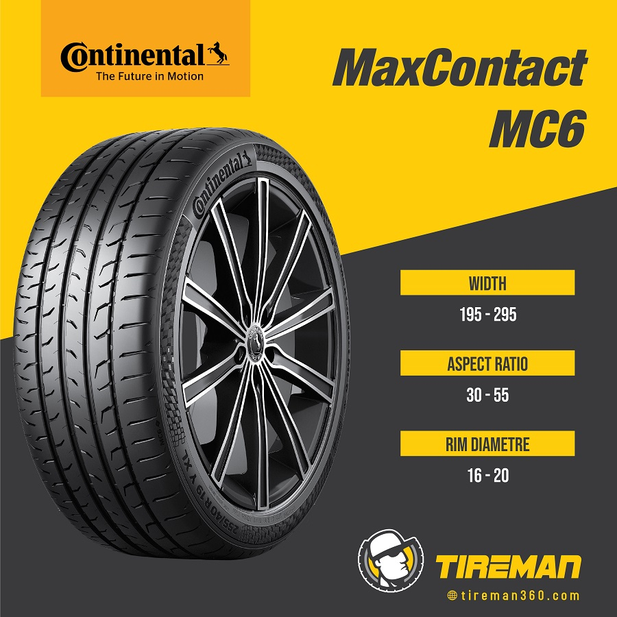 Continental Max Contact MC6 MC7 16 17 18 19 Inch Tayar Tire (FREE ...