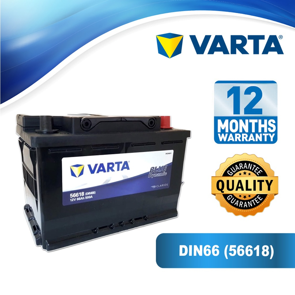 VARTA DIN66 (56618) Blue Dynamic Car Battery for Ford Ranger, Volkswagen Passat CC, Proton X70 ...