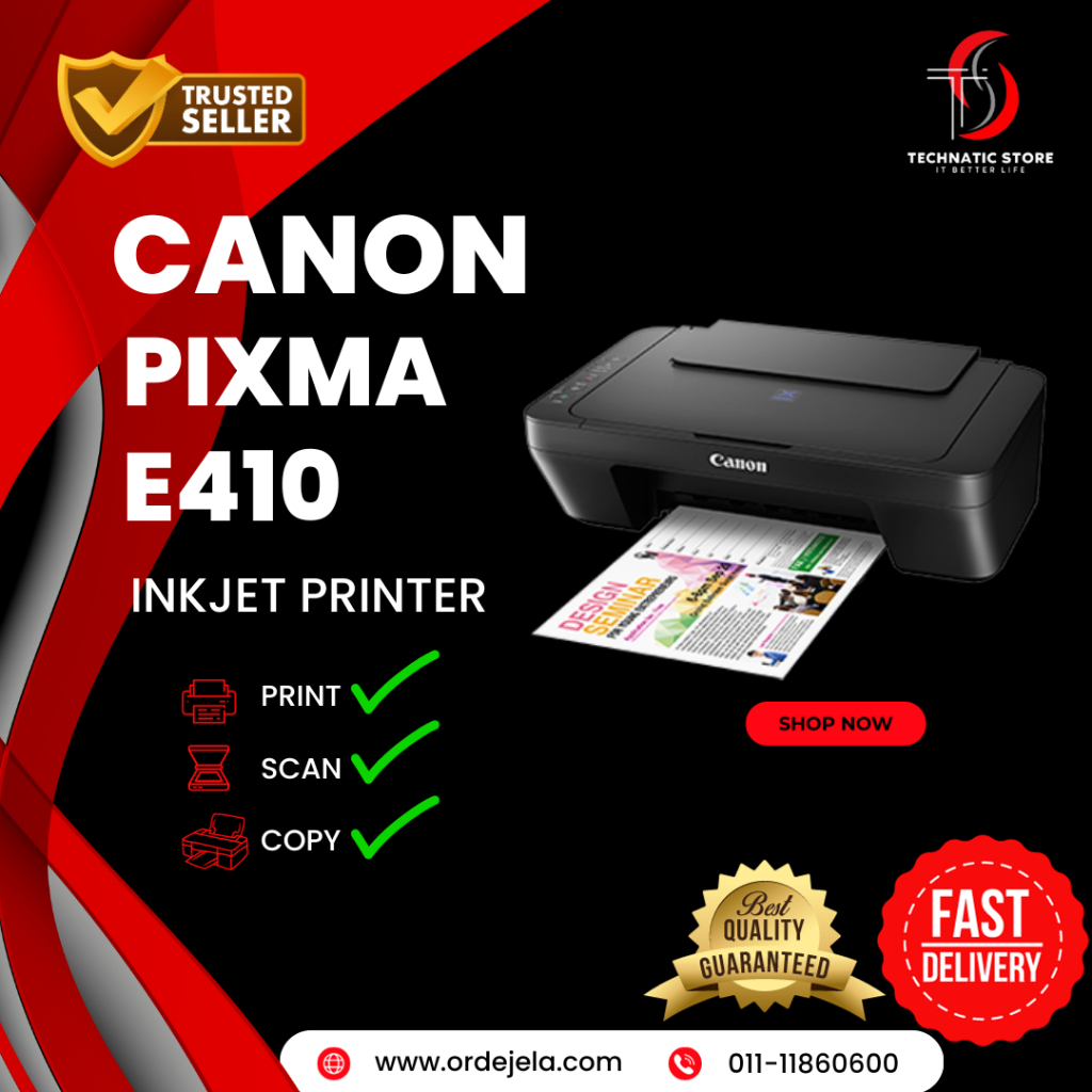 CANON PIXMA E410 3in1 INKJET PRINTER | Shopee Malaysia