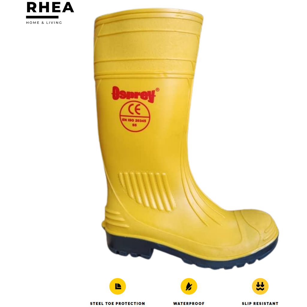 OSPREY YELLOW RAIN BOOT WITH STEEL MIDSOLE AND TOECAP | Shopee Malaysia
