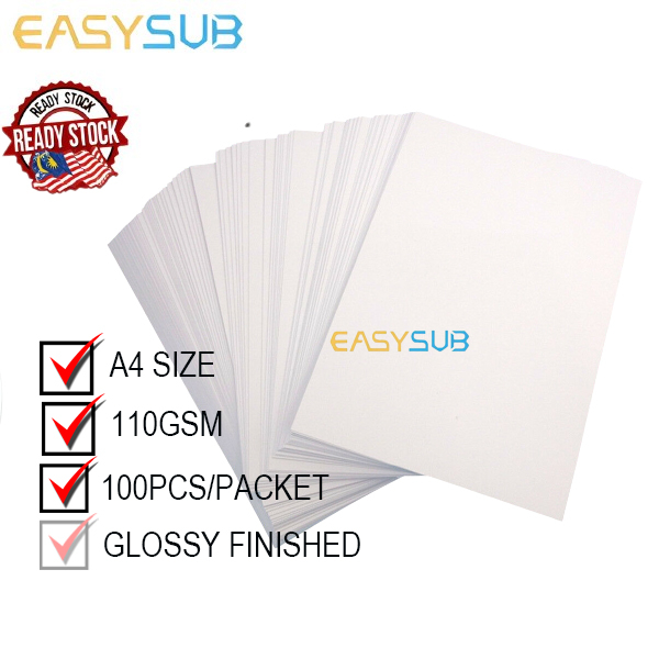 GLOSSY PAPER FOR BUTTON BADGE (A4 SIZE 100 pcs/pkt Glossy paper ...