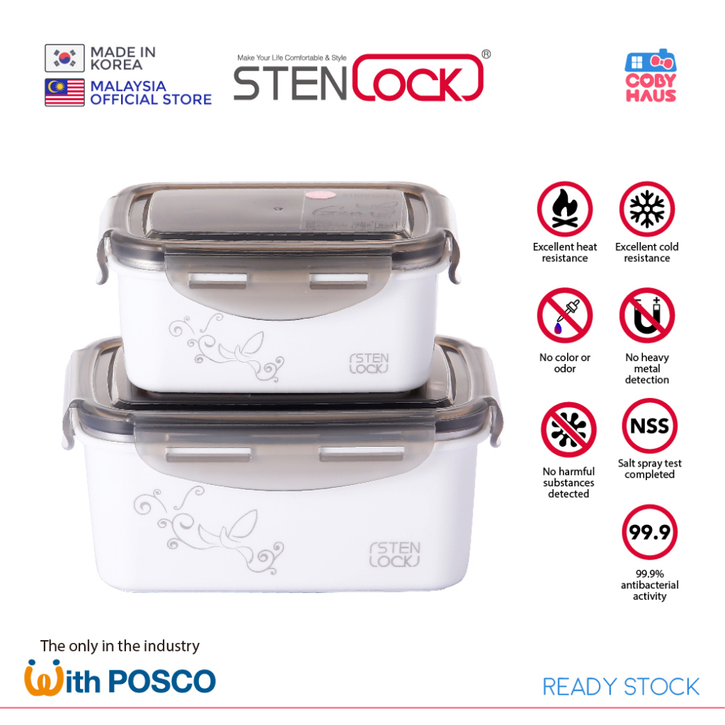 STENLOCK Korea Double Rectangle Food Container | Shopee Malaysia
