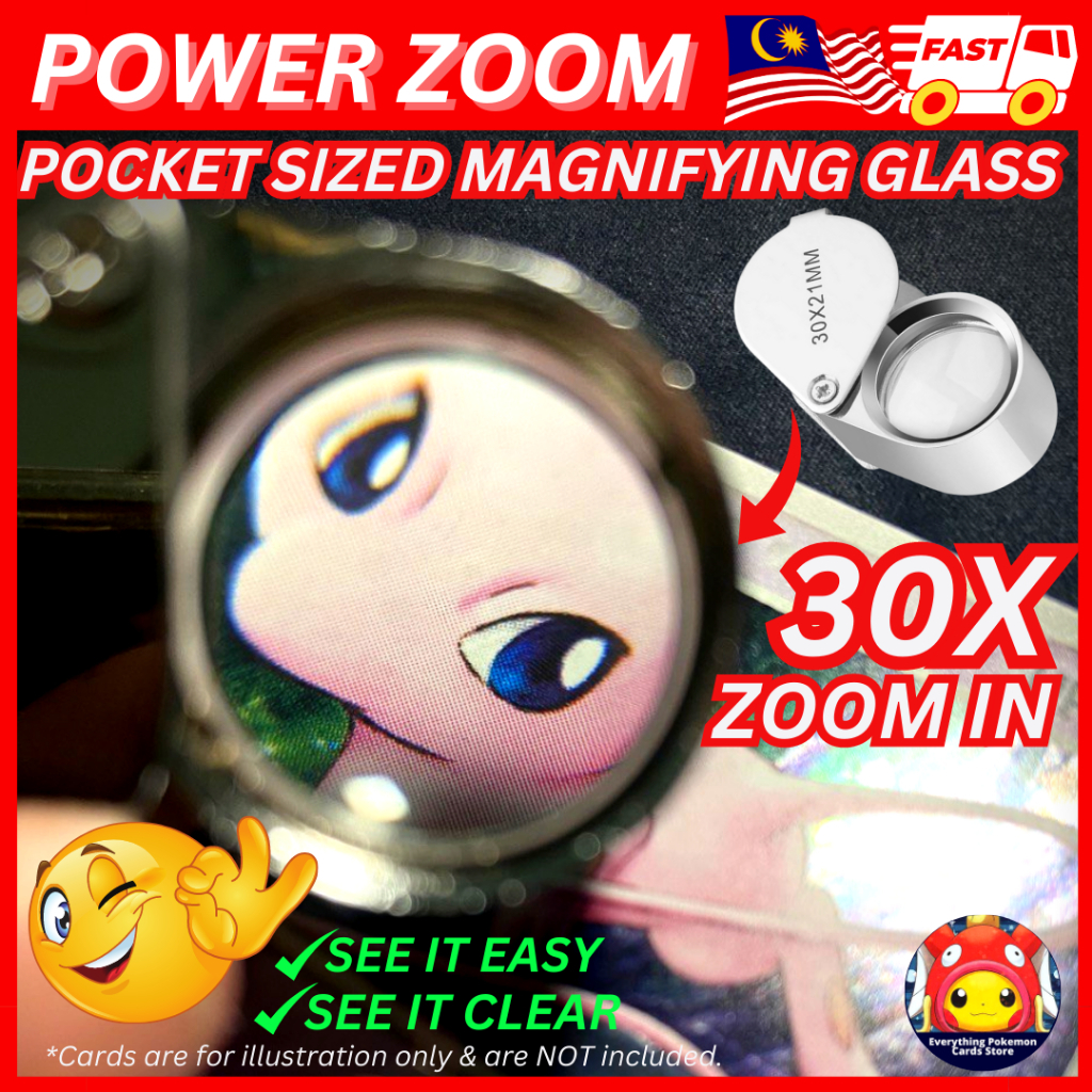 [READY STOCK] Pocket Size 30x Magnifying Glass Card Condition Checker ...