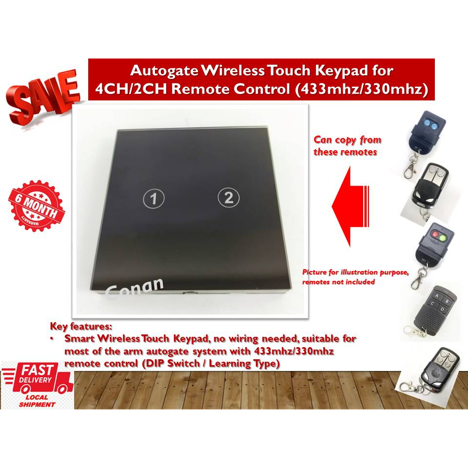 Autogate Wireless Keypad (Learning Type) for 4 Channel / 2 Channel ...
