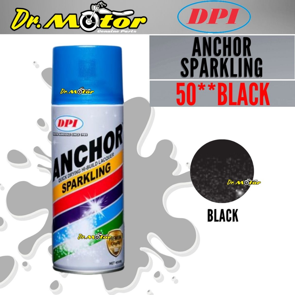 ANCHOR 50** 50 Sparkling Black Hitam Can Spray Paint 400ML Cat Spray ...