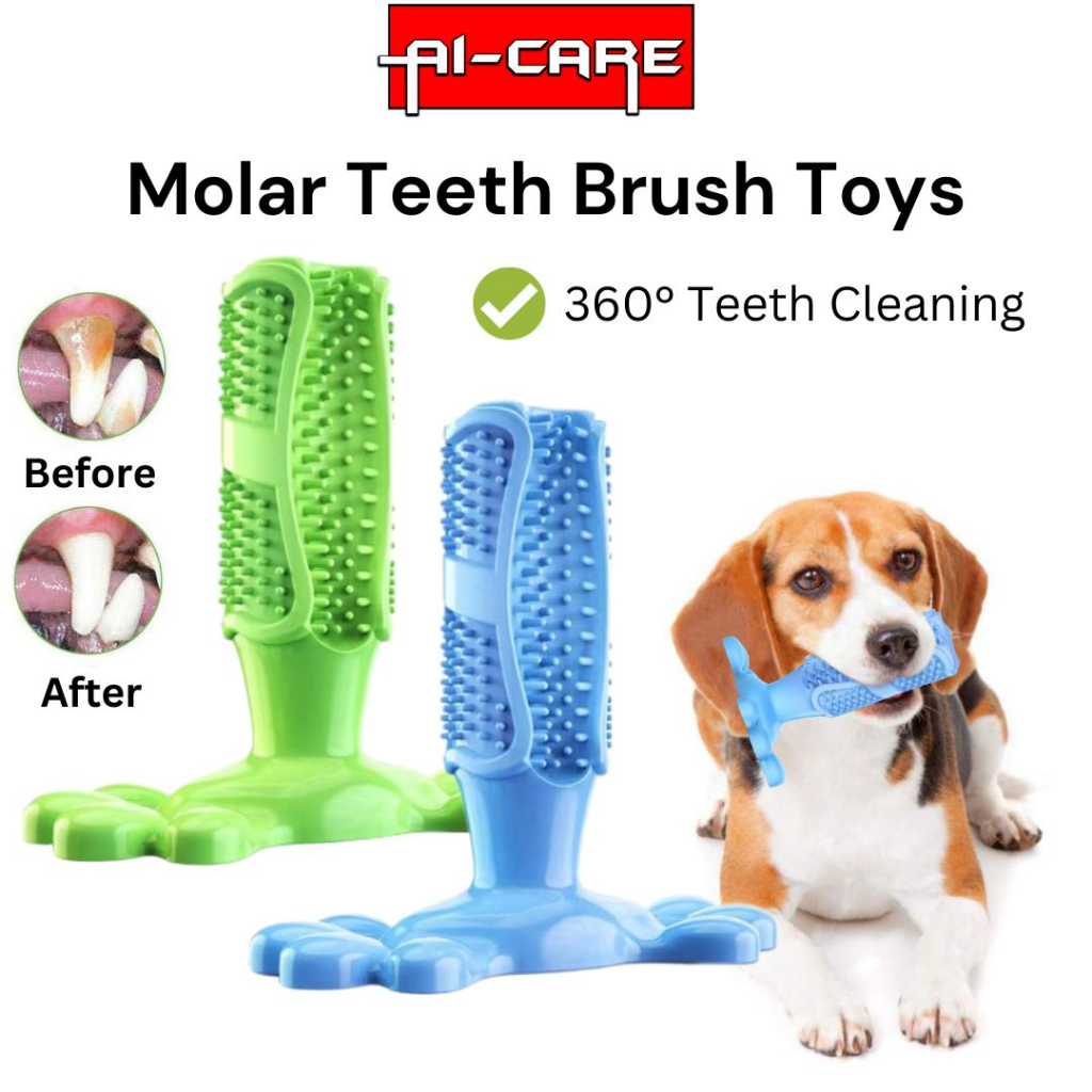 Pet Dog Toothbrush Chew Toy Brush Stick Soft Rubber Teeth Cleaning ...