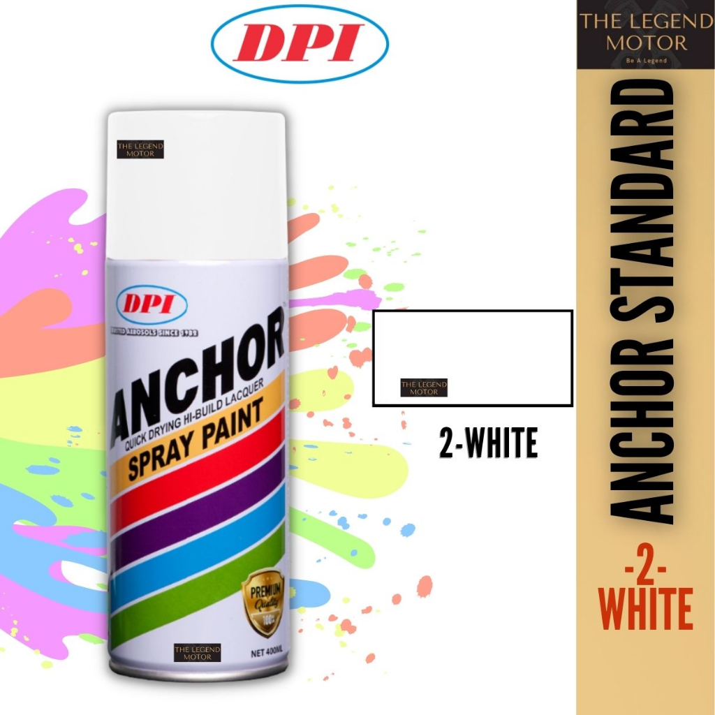 ANCHOR 2 White Putih STANDARD CAN SPRAY PAINT 400ML Cat Spray Tin 100% ...