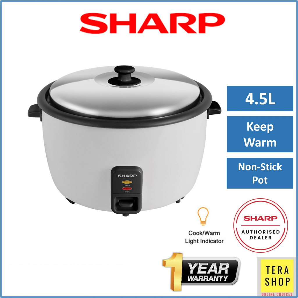 Sharp KSH458CWH 4.5L Rice Cooker with Non Stick Inner Pot Keep Warm ...