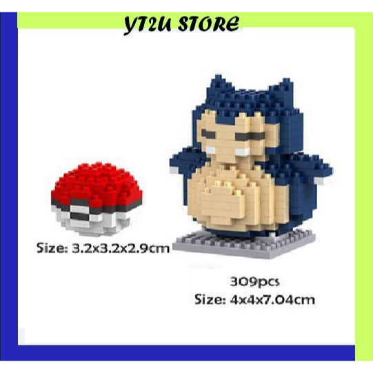💥YT2U💥 Pokemon Series Pikachu Micro Brick DIY Toys Free Gift poke ball ...